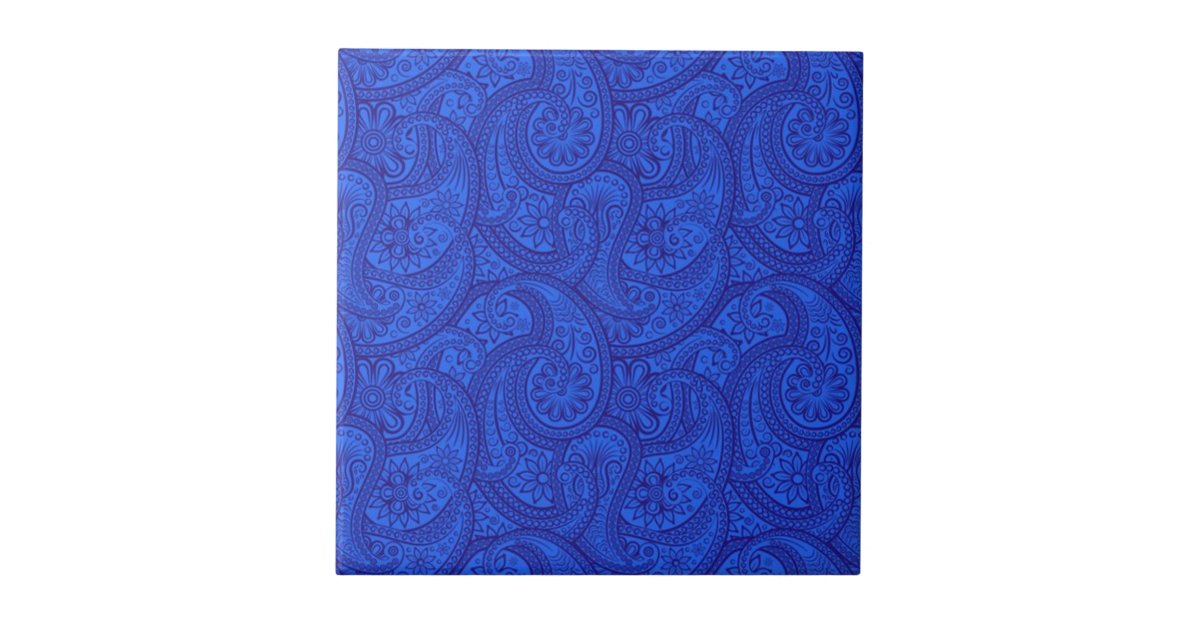 Blue Paisley Ceramic Tile | Zazzle