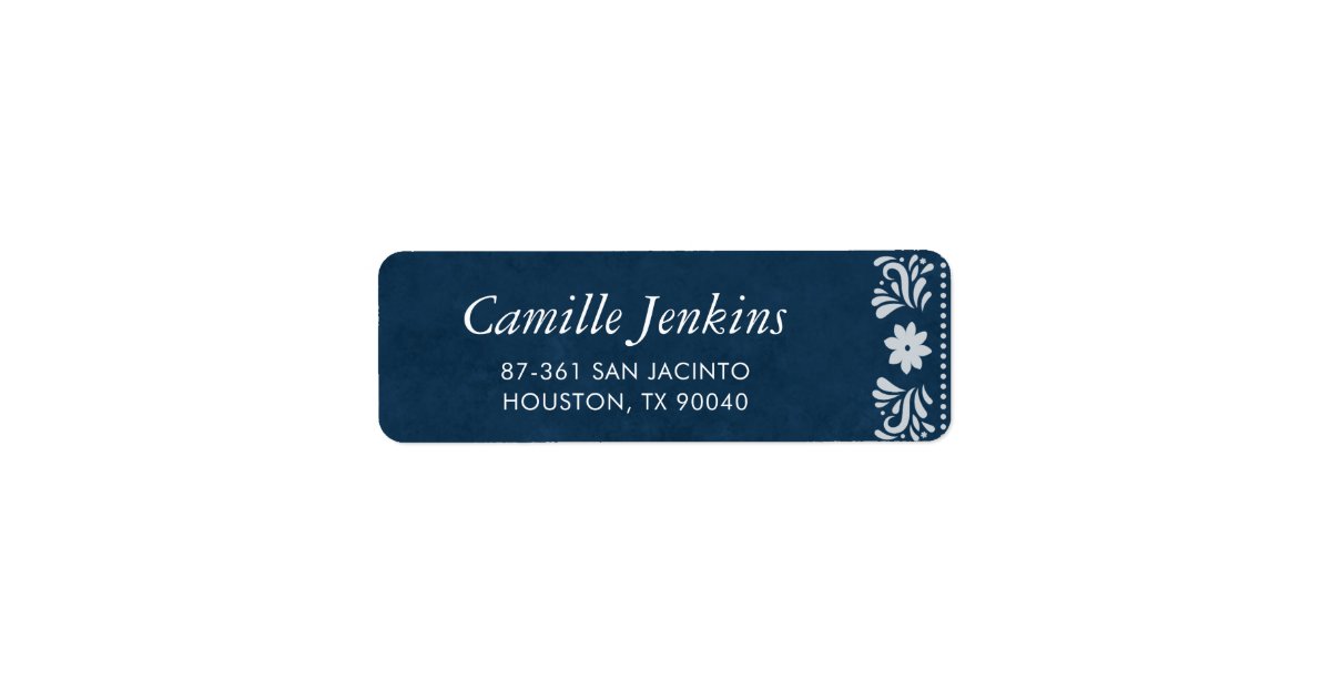 Blue Papel Picado Address Label | Zazzle