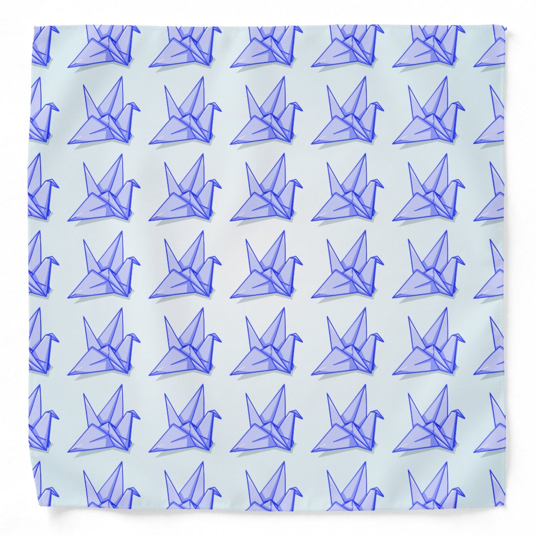 Blue Paper Crane Bandana | Zazzle