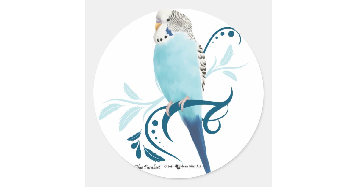 Blue Parakeet Classic Round Sticker | Zazzle