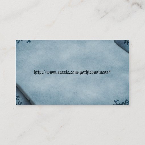 Blue Parchment Calling Card Gothic Business Card | Zazzle