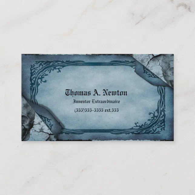 Blue Parchment Calling Card Gothic Business Card | Zazzle