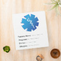 Blue patient's medical record book 3 ring binder | Zazzle