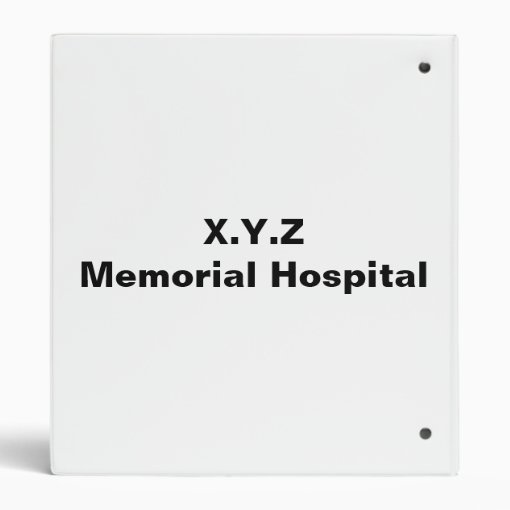 Blue patient's medical record book 3 ring binder | Zazzle