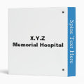 Blue patient's medical record book 3 ring binder | Zazzle
