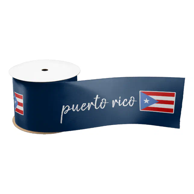 Blue Patriotic Ribbon with Puerto Rican Flag | Zazzle