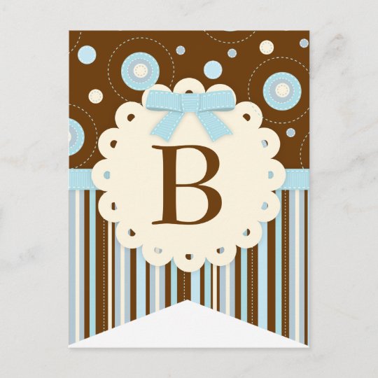 Blue Pattern Baby Boy Party Flag Bunting Banner Postcard | Zazzle.com