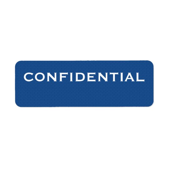 Blue Pattern CONFIDENTIAL label | Zazzle.com
