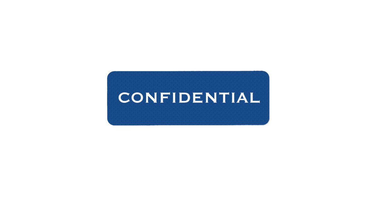 Blue Pattern CONFIDENTIAL label II | Zazzle