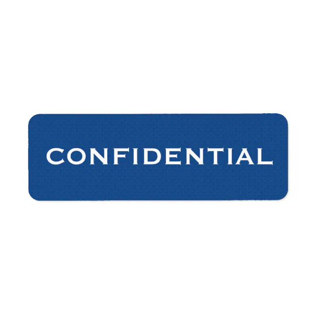 Blue Pattern CONFIDENTIAL label II | Zazzle