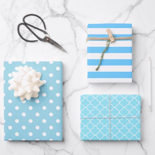 Blue Patterned Wrapping Paper Sheets | Zazzle.com