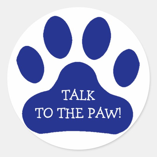 Blue Paw Print Classic Round Sticker | Zazzle.com
