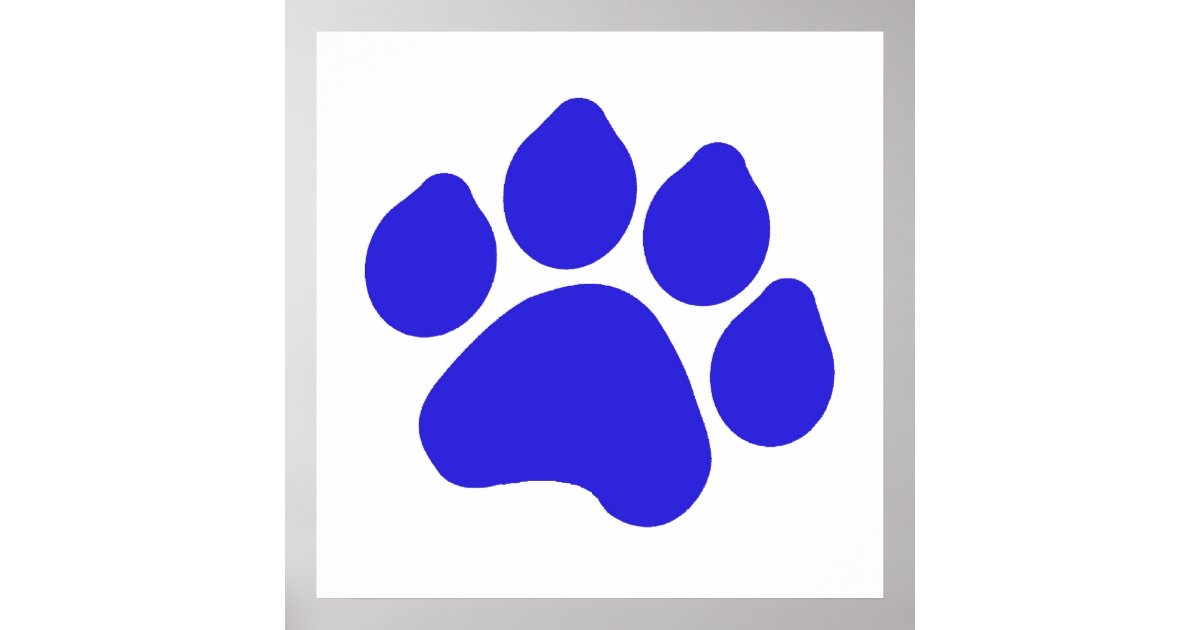 Blue Paw Print Poster | Zazzle