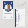 Blue Paws And Custom Photo Veterinarian Vet Clinic Business Card | Zazzle