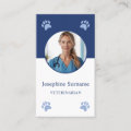 Blue Paws And Custom Photo Veterinarian Vet Clinic Business Card | Zazzle