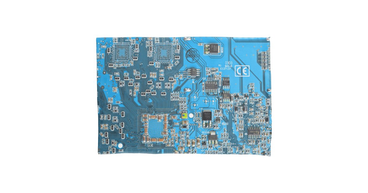 Blue PCB Circuit Board Design for IT Pros Pillow Case | Zazzle