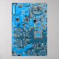 Blue PCB Circuit Board Design for IT Pros Poster | Zazzle