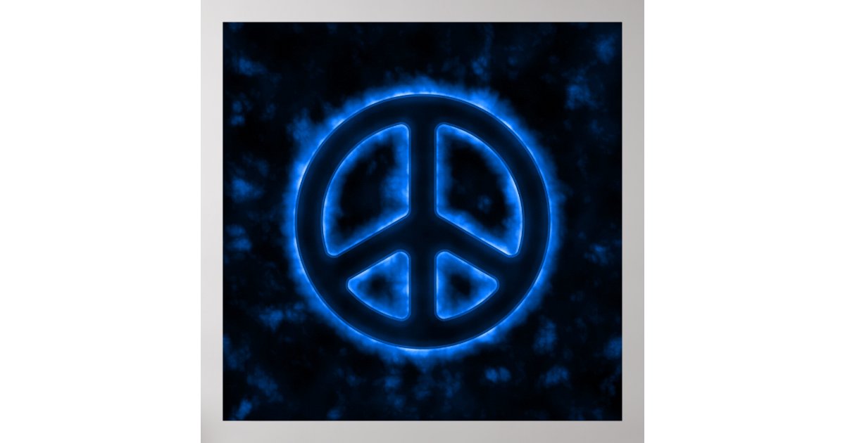 Blue Peace Sign | Zazzle
