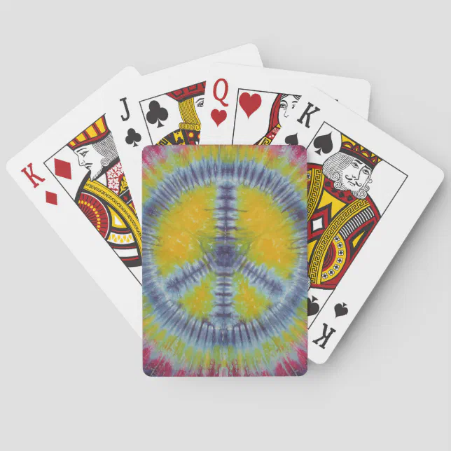 Blue Peace Sign Tie Dye Bicycle Playing Cards | Zazzle
