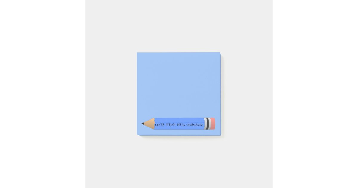 Blue Pencil Post-it Notes | Zazzle