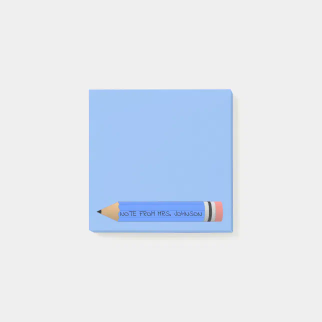 Blue Pencil Post-it Notes | Zazzle