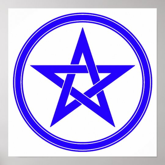 Blue Pentacle Pentagram Poster | Zazzle.com