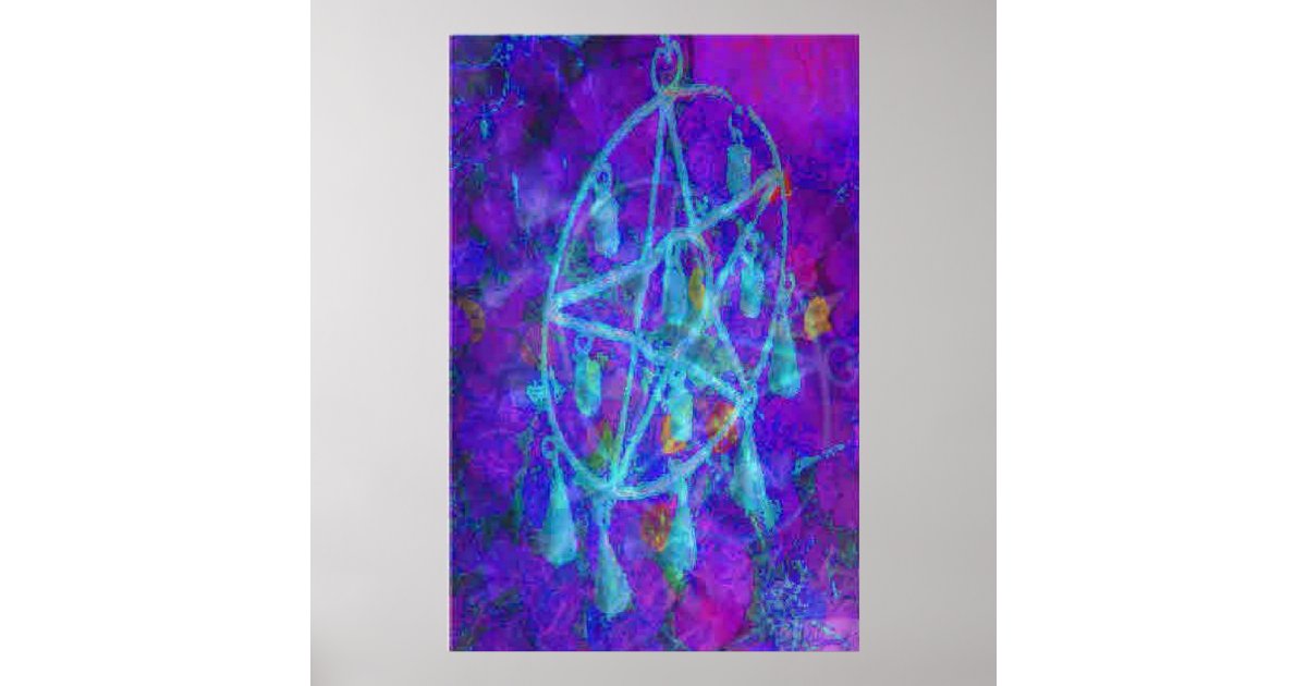 Blue Pentacle Royale by JudyMarisa Poster | Zazzle