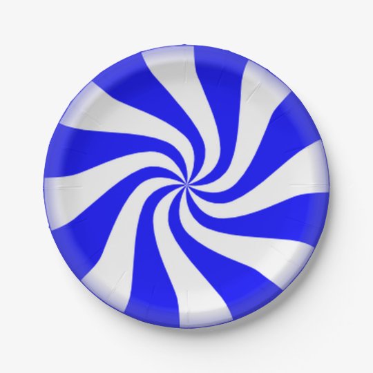 Blue Peppermint Swirls Paper Plates | Zazzle.com