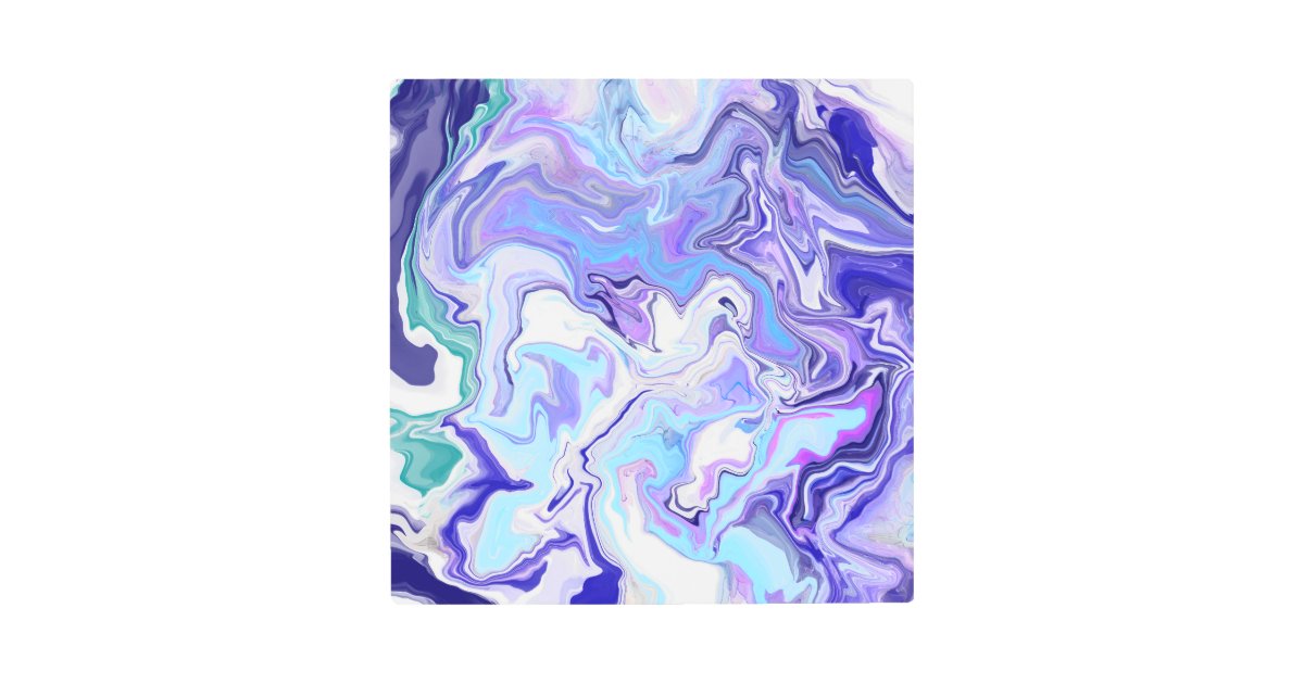 Blue Periwinkle Marble Fluid Art | Zazzle