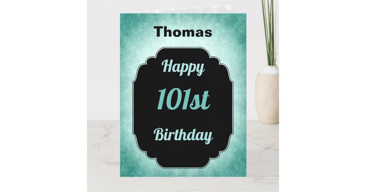Blue personalised Happy 101st Birthday Card | Zazzle