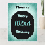 Blue personalised Happy 102nd Birthday Card | Zazzle