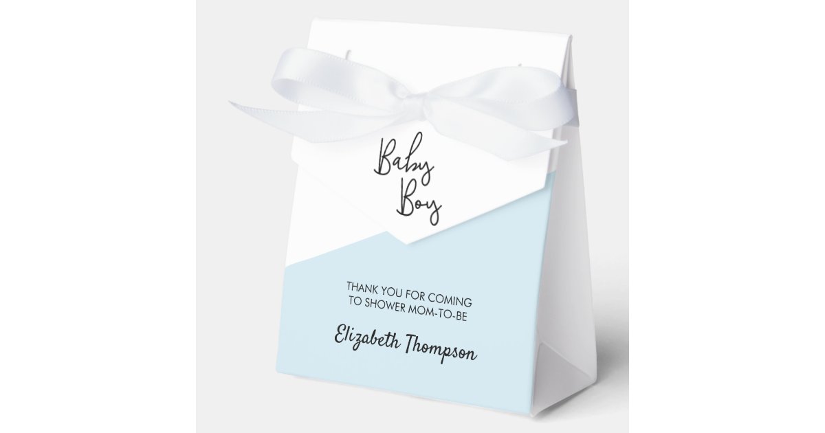 Blue Personalized Baby Boy Shower Favor Boxes | Zazzle