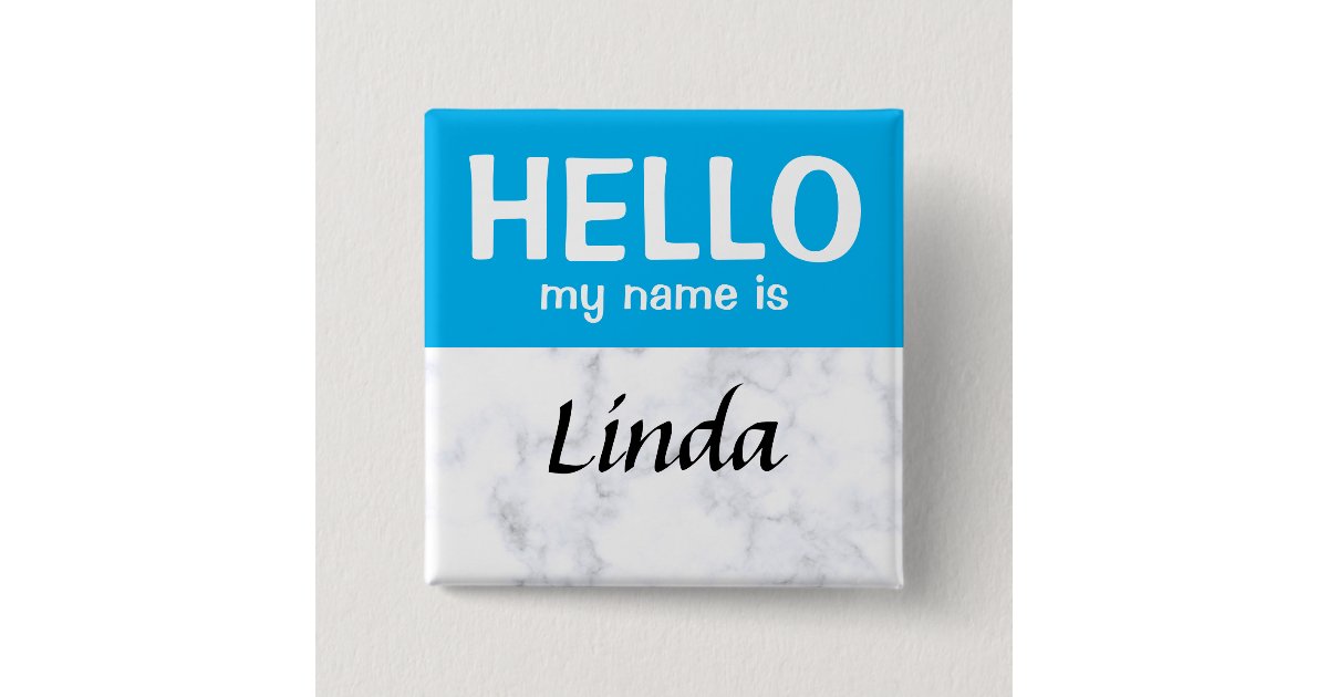 Blue Personalized Hello my name is custom Button | Zazzle Blue Personalized Hello my name is custom Button | Zazzle