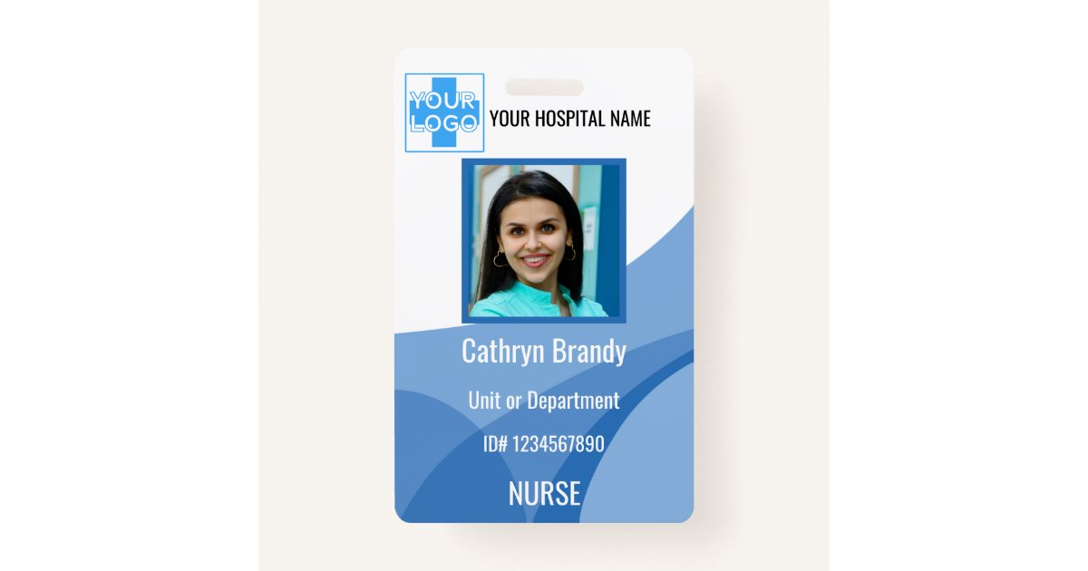 blue Personalized Hospital or Clinic Employee Badge | Zazzle