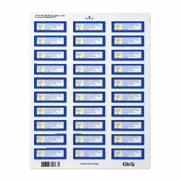 Blue Personalized Menorah HANUKKAH Return Address Label | Zazzle