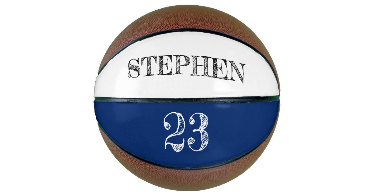 Blue Personalized Name Ball Player Number Basketball | Zazzle