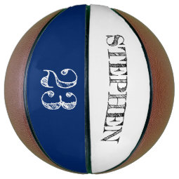 Blue Personalized Name Ball Player Number Basketball | Zazzle