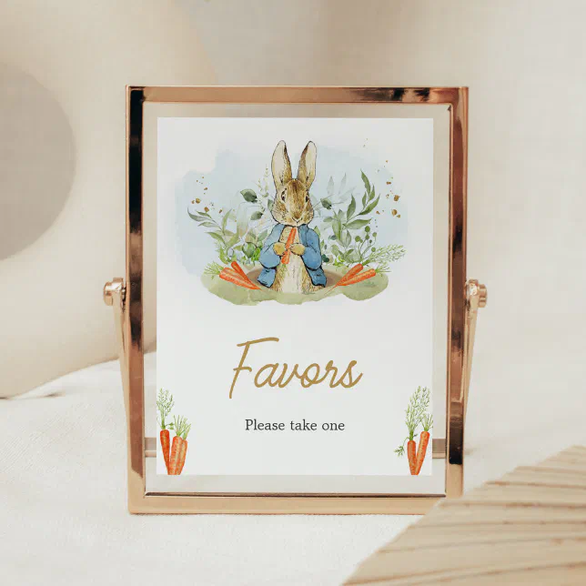 Blue Peter Rabbit Baby Shower Favors Poster | Zazzle