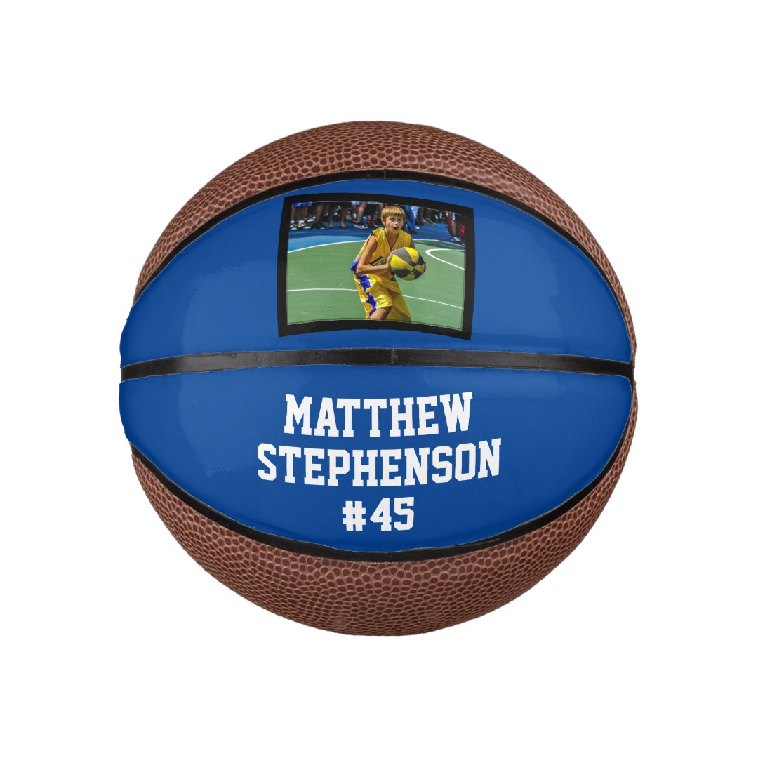Blue Photo Basketball Ball | Zazzle