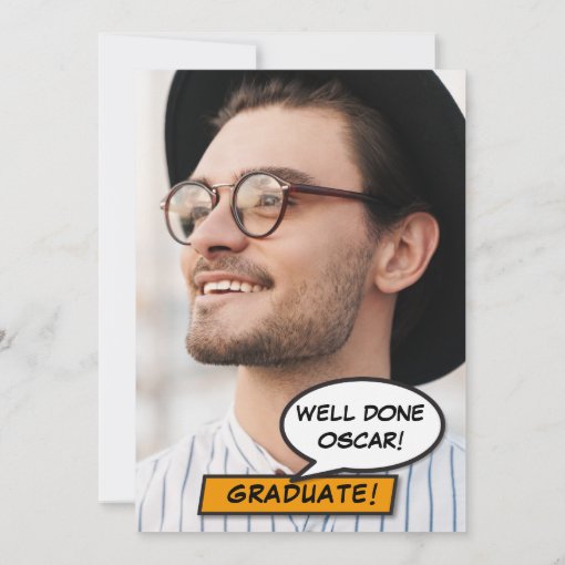 Blue Photo Collage Modern Fun Graduation Party Invitation | Zazzle