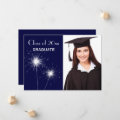 Blue Photo Sparkler Graduation Announcement | Zazzle