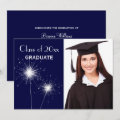 Blue Photo Sparkler Graduation Announcement | Zazzle