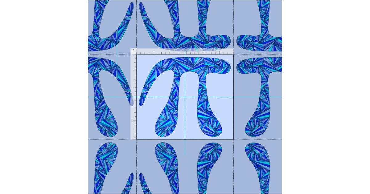 Blue Pi Symbol Math Geek Blue On Blue Pattern Fabric | Zazzle