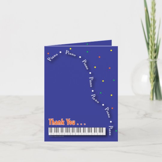 Blue Piano Thank You Card | Zazzle.com