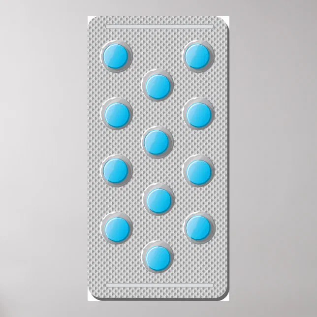 Blue Pills In A Packet Poster | Zazzle