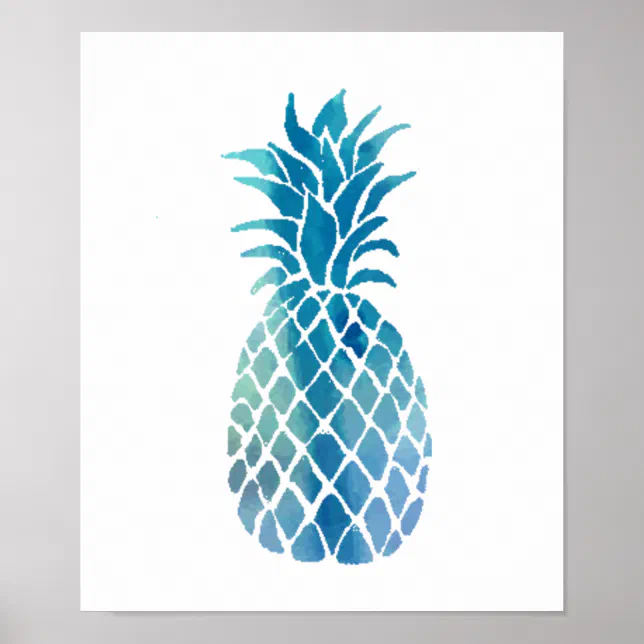 blue pineapple poster | Zazzle