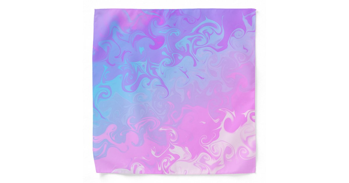 Blue Pink purple Pastel Swirl Pattern Bandana | Zazzle