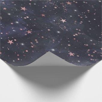 Blue & Pink Starry Night Sky Celestial Baby Shower Wrapping Paper | Zazzle