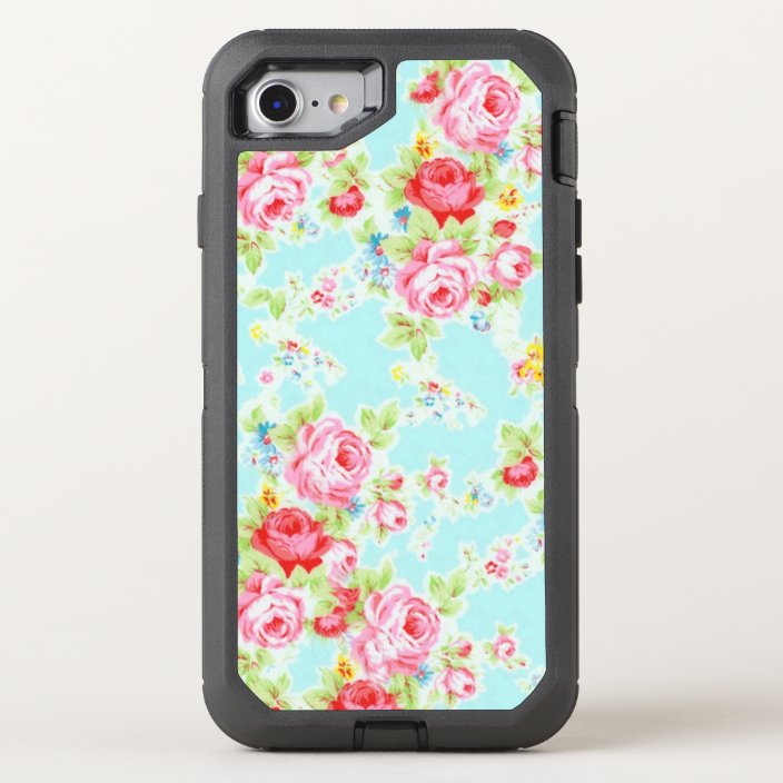 Blue Pink Vintage Rose OtterBox iPhone Case | Zazzle.com