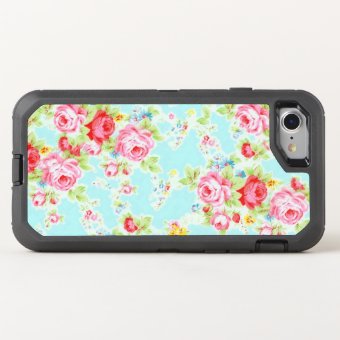 Blue Pink Vintage Rose Otterbox iPhone Case | Zazzle